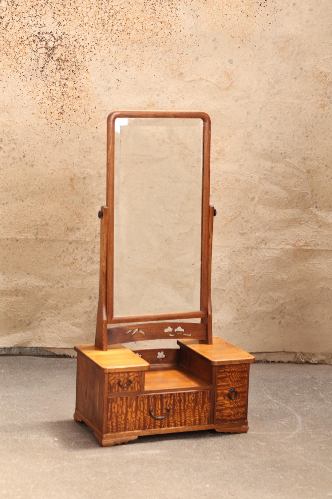 Vintage Japanese Vanity Kyodai Mirror Chest Tansu (24J-308) - Etsy