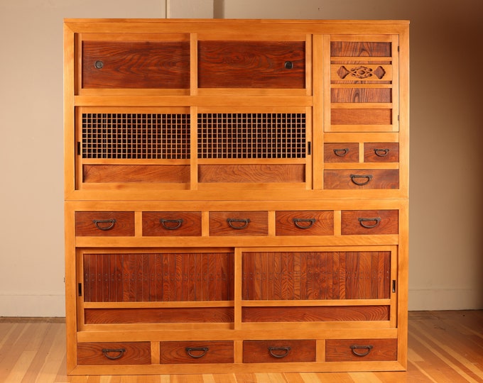 Antique Japanese Mizuya Tansu Kitchen Chest 2 Section (23M-E105) - Etsy
