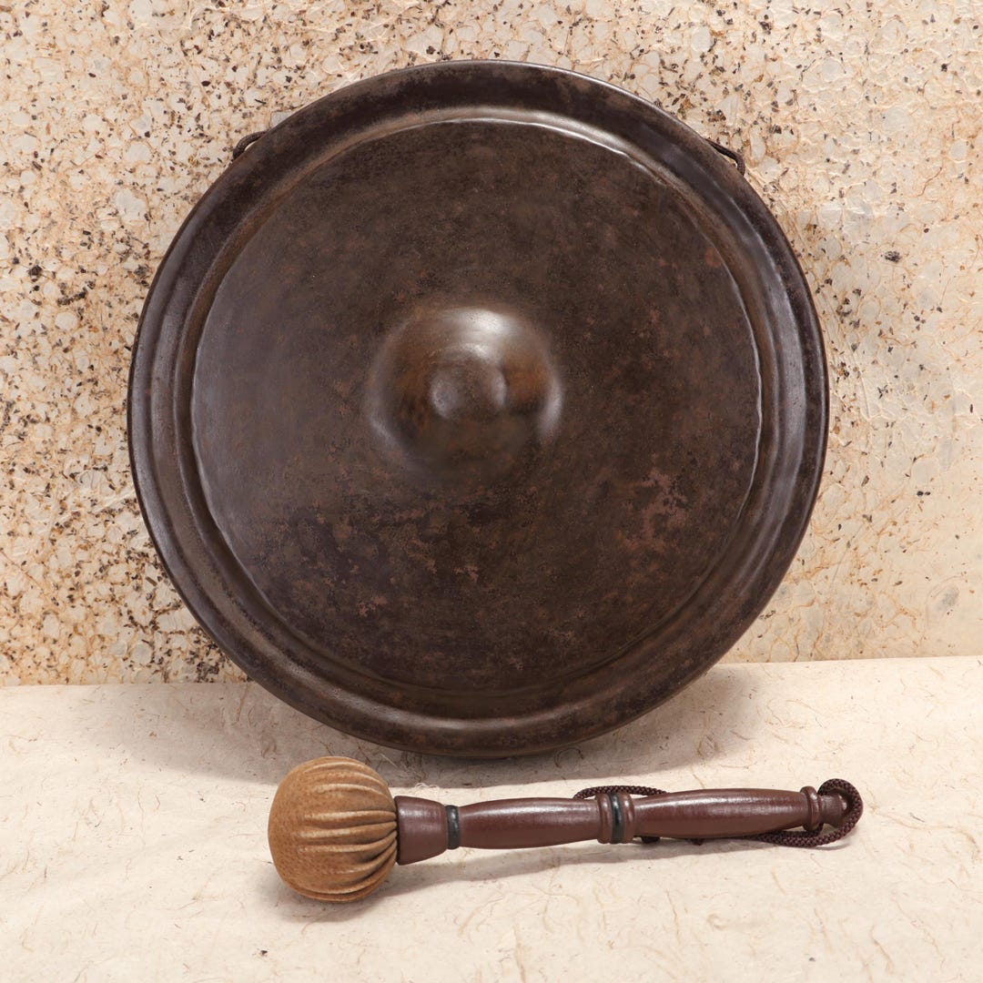 Antique Japanese Gong — Bronze, 1920, Taisho Era (SKU: 25M-446) - Etsy