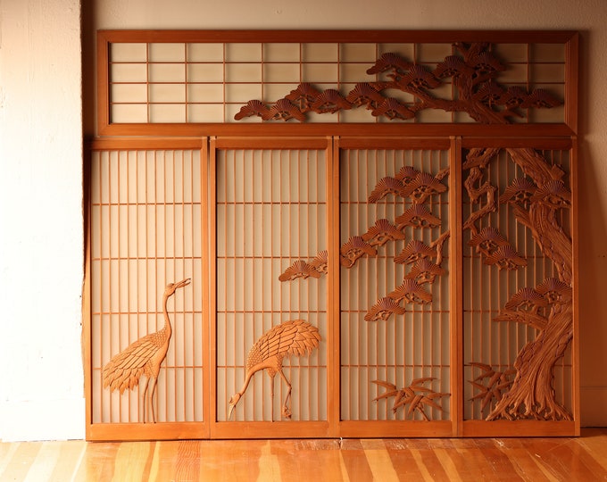 Vintage Japanese Shoin 5 Panels Set 22M-89 - Etsy