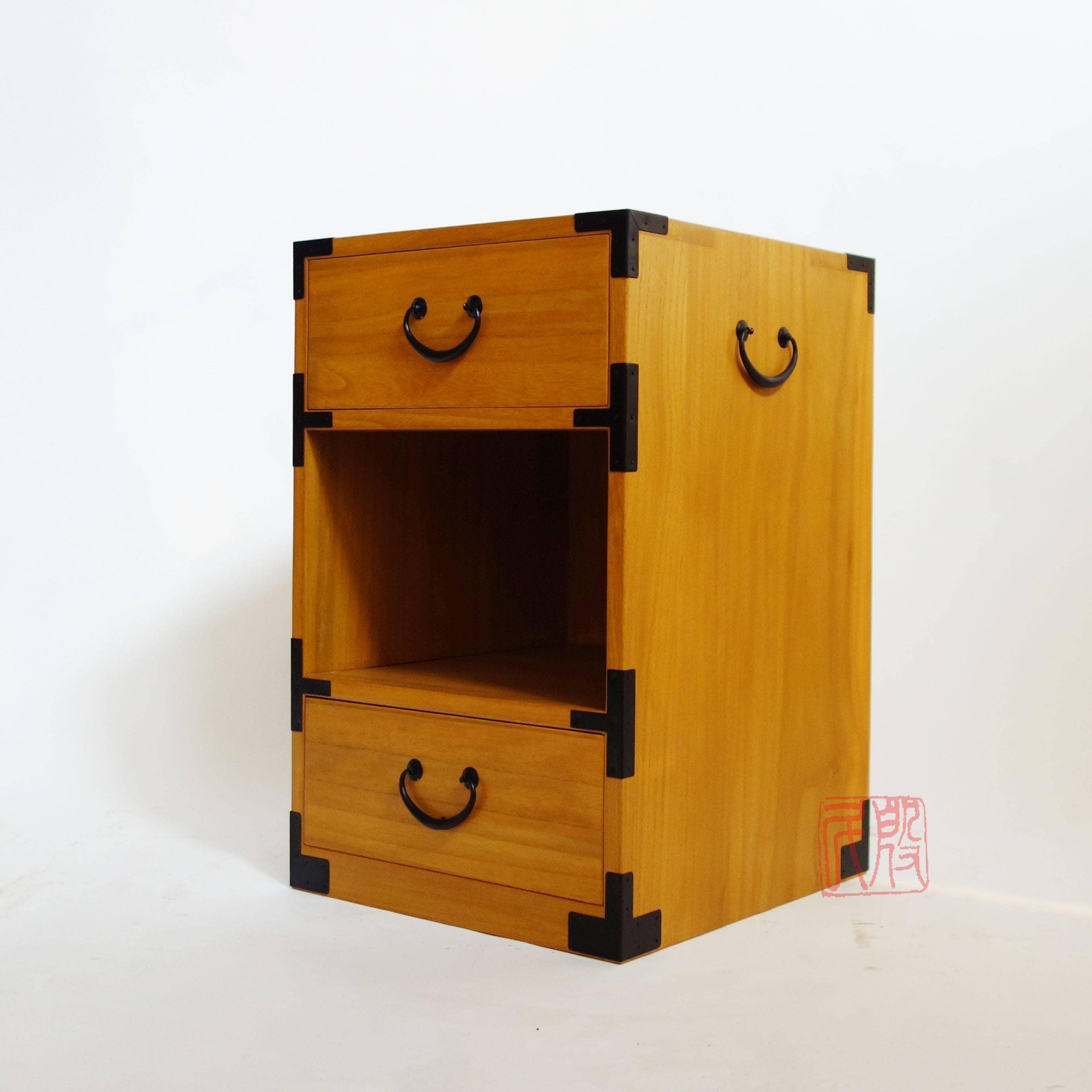 Japanese Style Night Stand Hand Made With Solid Kiri Wood. - Etsy