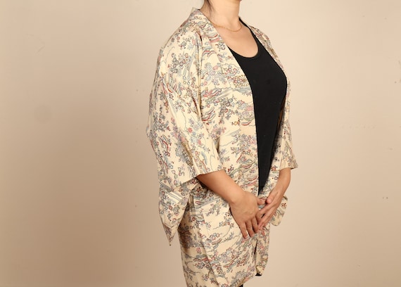Vintage Japanese Haori Jacket, Shibori Kimono Jacket,… - Gem