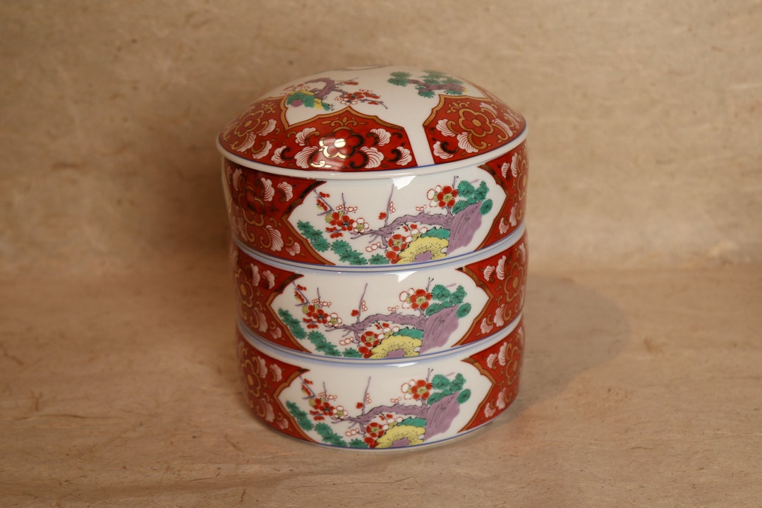 Vintage Japanese Ceramic Food Container 3 Containers Plus a Lid - Etsy