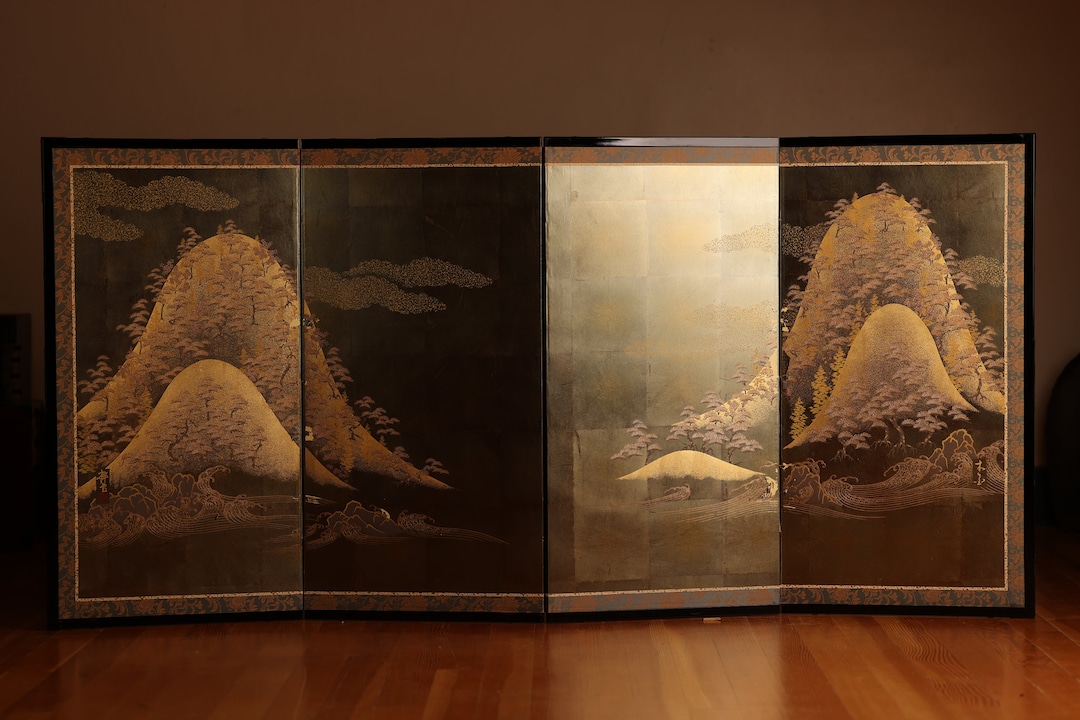 Vintage Japanese Byobu Screen Japanese Scenery 22s-byobu - Etsy