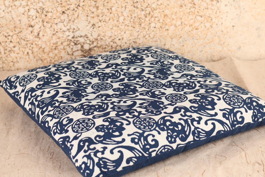 Zabuton, Seating Cushion. With Indigo Fabric (ZABUTON002) - Etsy