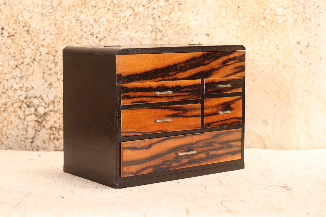 Vintage Japanese Wooden Sewing Box / Haribako Persimmon(24a-224-1) - Etsy