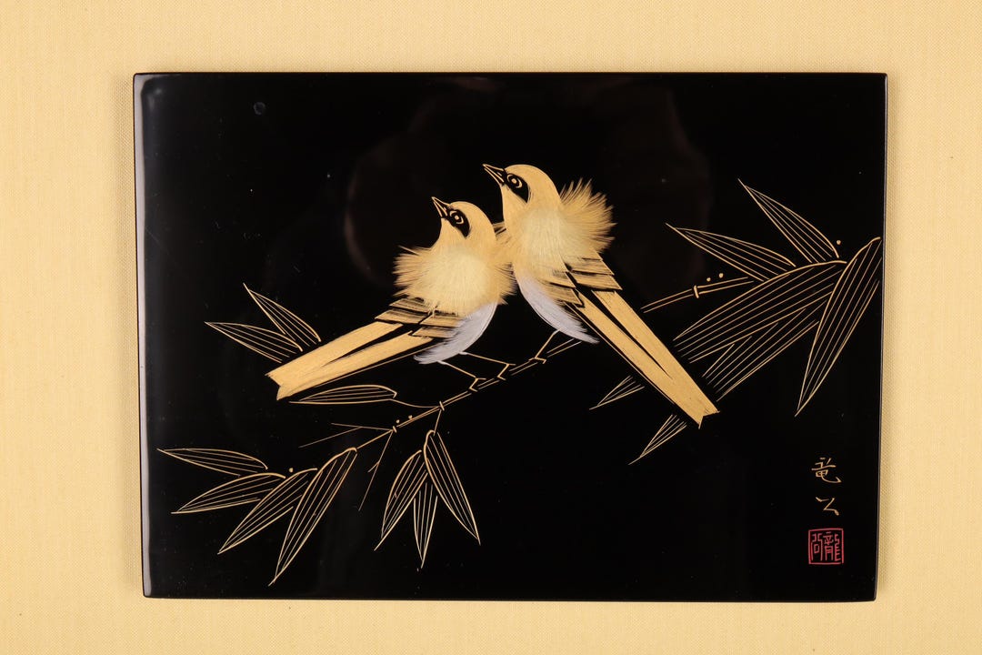Wajima Lacquer Painting Double Birds on Branch (24N-99-3) - Etsy