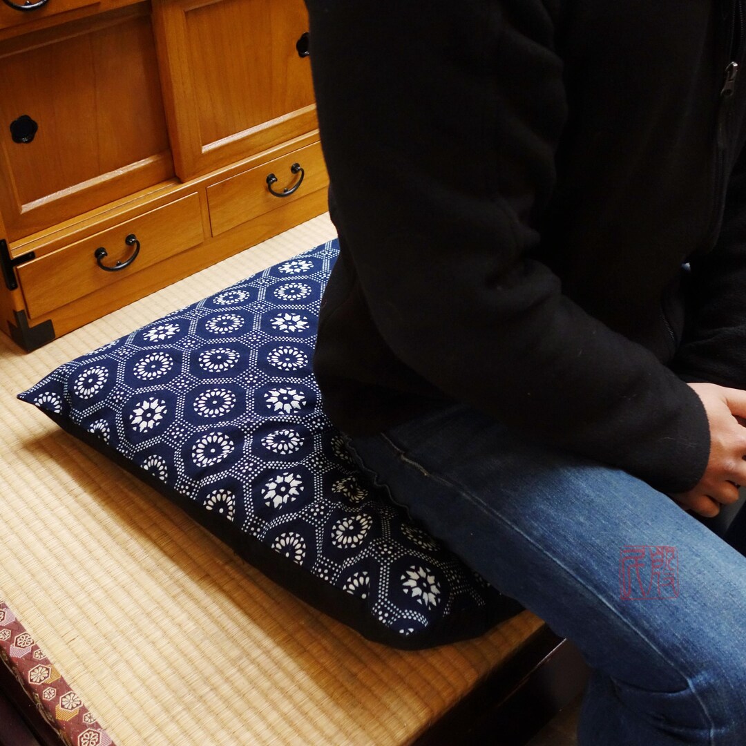 Zabuton, Seating Cushion. With Indigo Fabric (ZABUTON007) - Etsy