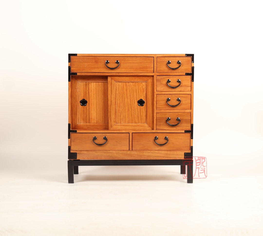 Japanese Tansu Style Artisan's Chest, Hand Made With Solid Kiri Wood ...