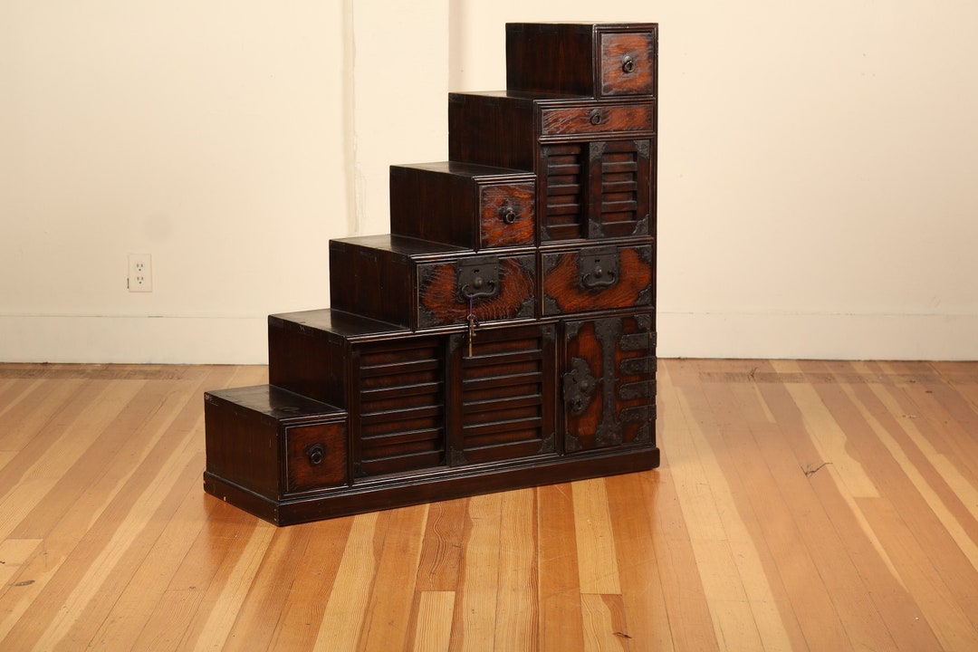Japanese Step Chest Kaidan Tansu 2 Section 23O-J2-R SINGLE SIDED - Etsy