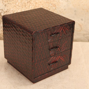 Japanese Lacquer Drawers Box Kamakura Carving Bamboo(24a-44-6) - Etsy