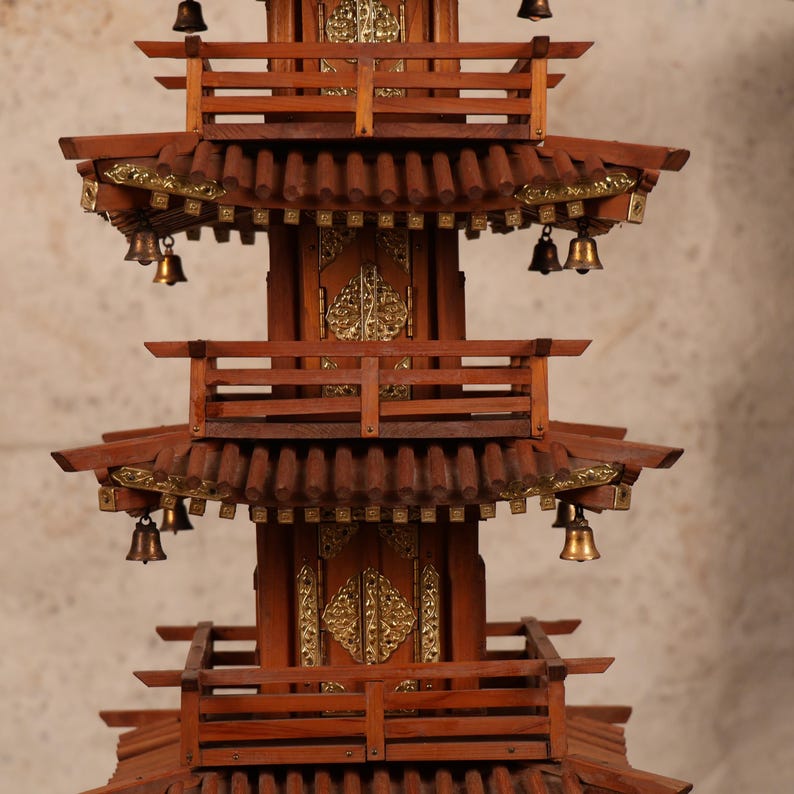 Vintage Japanese Five-tier Pagoda (gojū-no-tō) – Solid Sugi Wood (25D ...