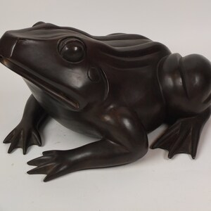 Japanese Large Bronze Frog Kaeru Statue Figurine, Fountain Water ...