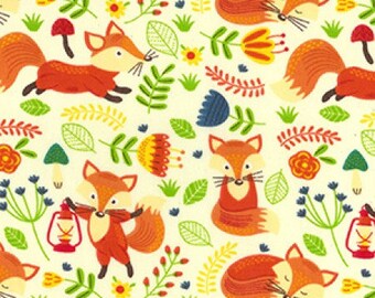 Fox print fabric | Etsy
