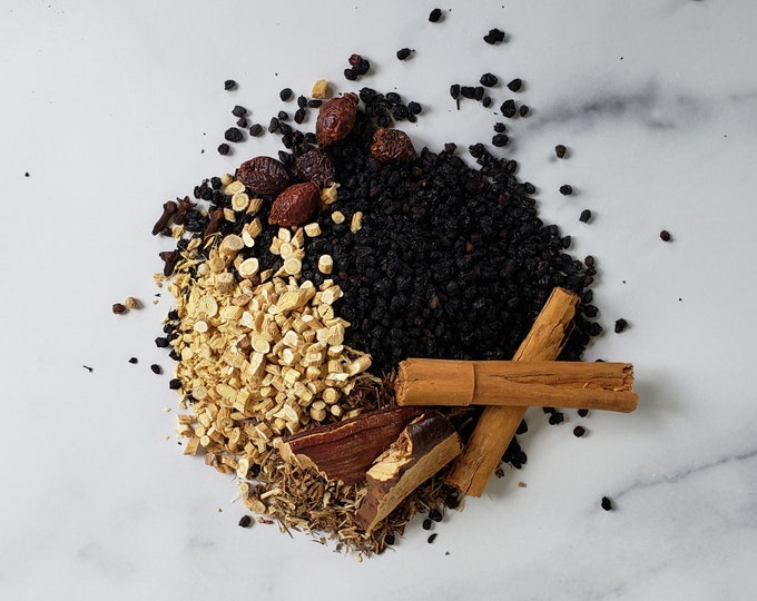 Organic Elderberry Syrup Kit | Dried Herbs | Family Size - Etsy