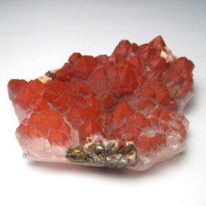 Red Quartz Crystal Specimen W/ Hematite-dolomite-chalcopyrite, Day ...