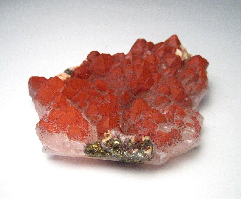 Red Quartz Crystal Specimen W/ Hematite-dolomite-chalcopyrite - Etsy