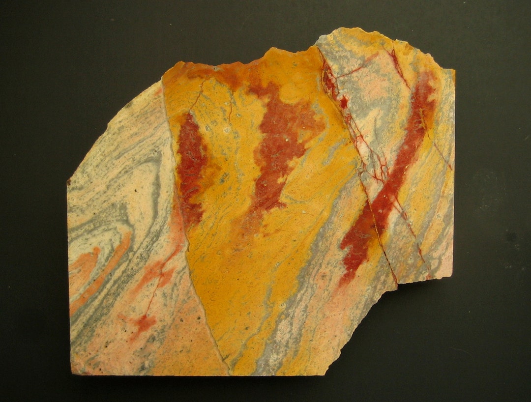 A Large Banded Rhyolite End Cut Slab, Silver Queen Mine, Mojave, CA ...