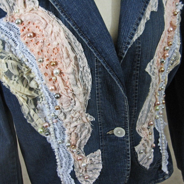 Denim Lace Jacket - Etsy