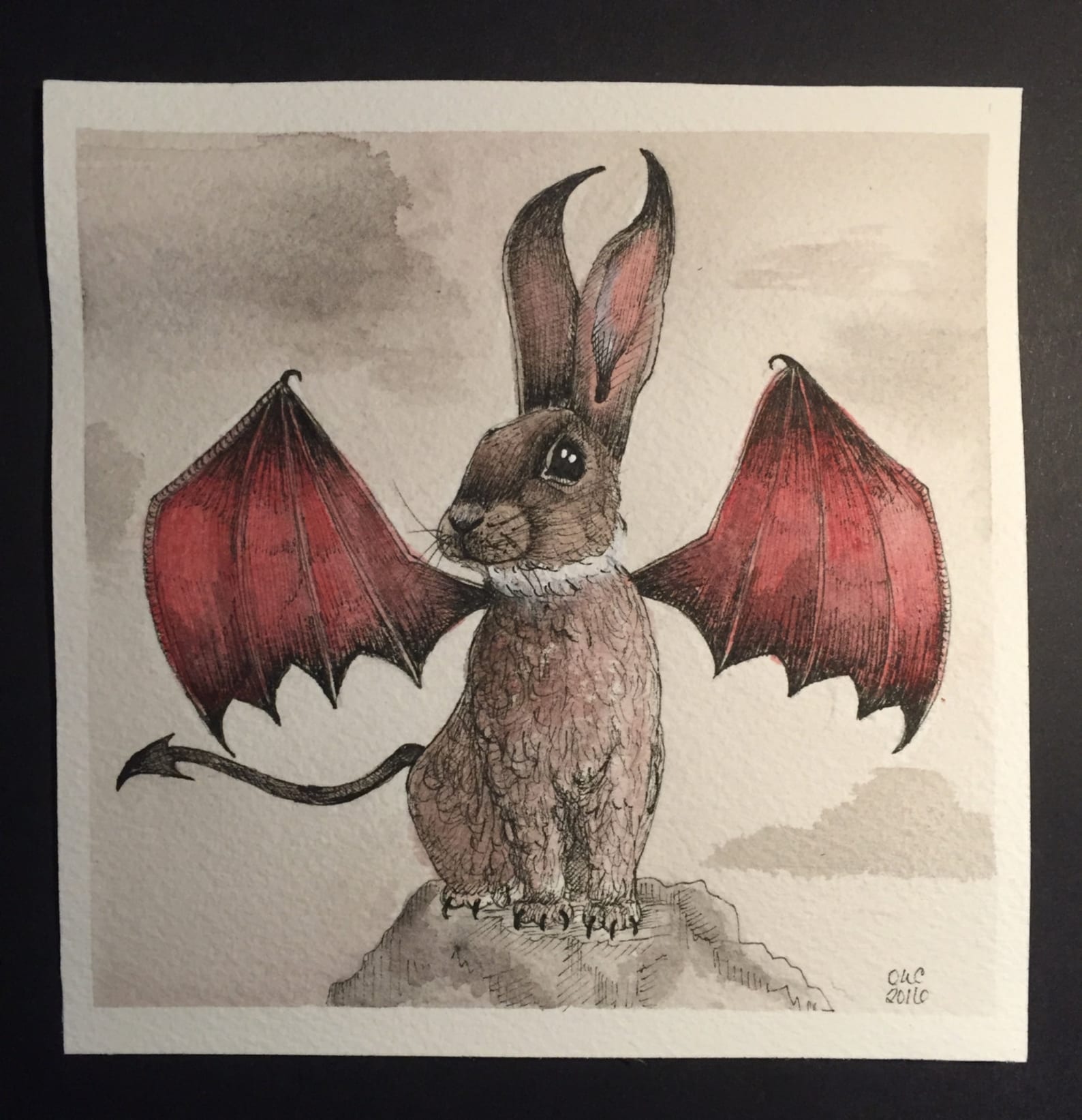 Mini Devil Bunny Halloween Print Epson Velvet Fine Art Paper 5x5 - Etsy