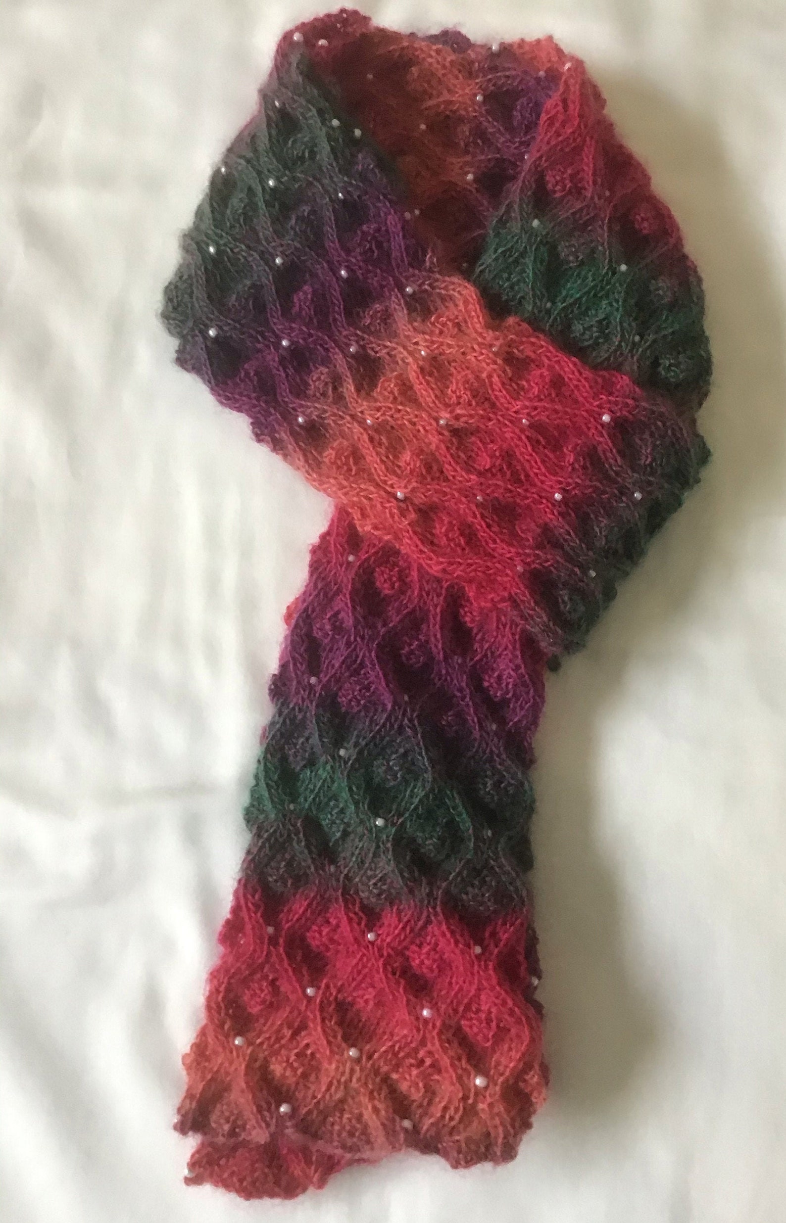Hand Knit Scarf (WSMG21) - Etsy