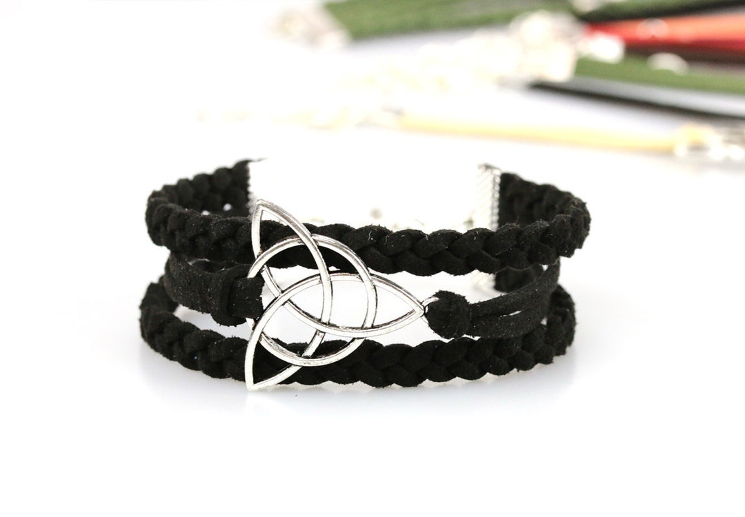 Celtic Trinity Knot Bracelet Silver Triquetra Charm Celtic Triangle ...