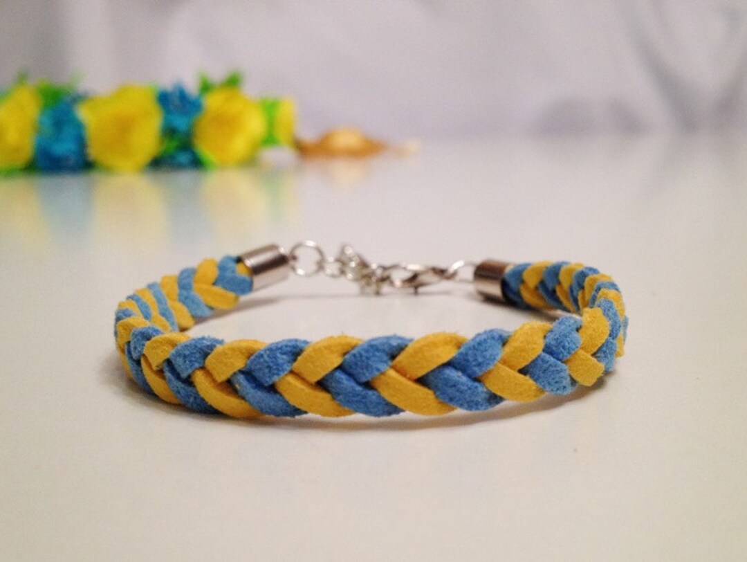 Ukraine Flag Bracelet, Ukraine Jewelry, Ukraine Gift, Blue Yellow ...