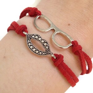 Sunglasses Bracelet Glasses Lips Bracelet Summer Red Bracelet Kiss ...