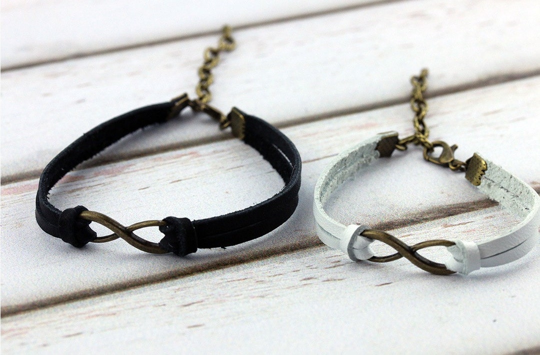 Matching Couple Bracelets Leather Anniversary His and Her Bracelet ...