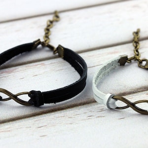 Matching Couple Bracelets Leather Anniversary His and Her Bracelet ...