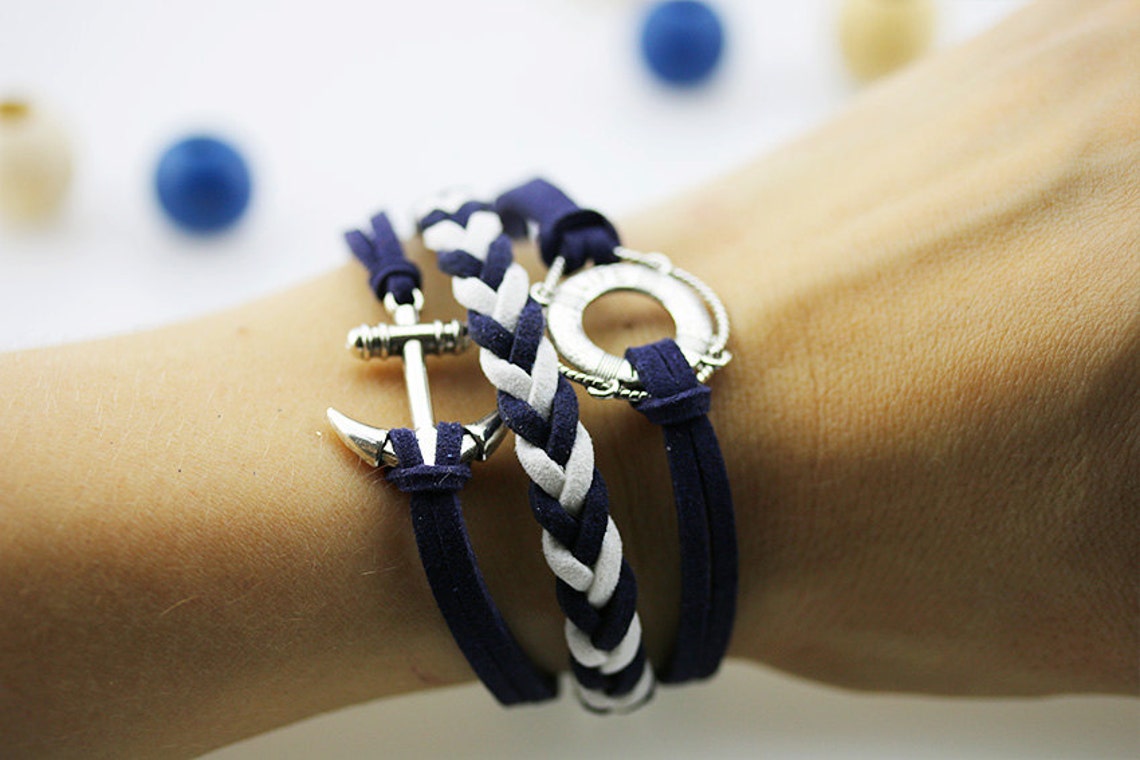 Anchor Life Ring Bracelet Life Preserver Ring Coastal Bracelet | Etsy