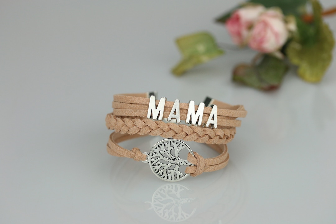 Mama Bracelet Silver Mothers Day Gift From Daughter Family Tree ...