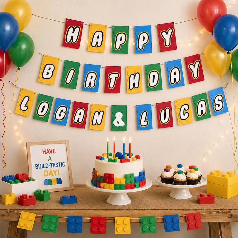 Legos Birthday Banner - Etsy