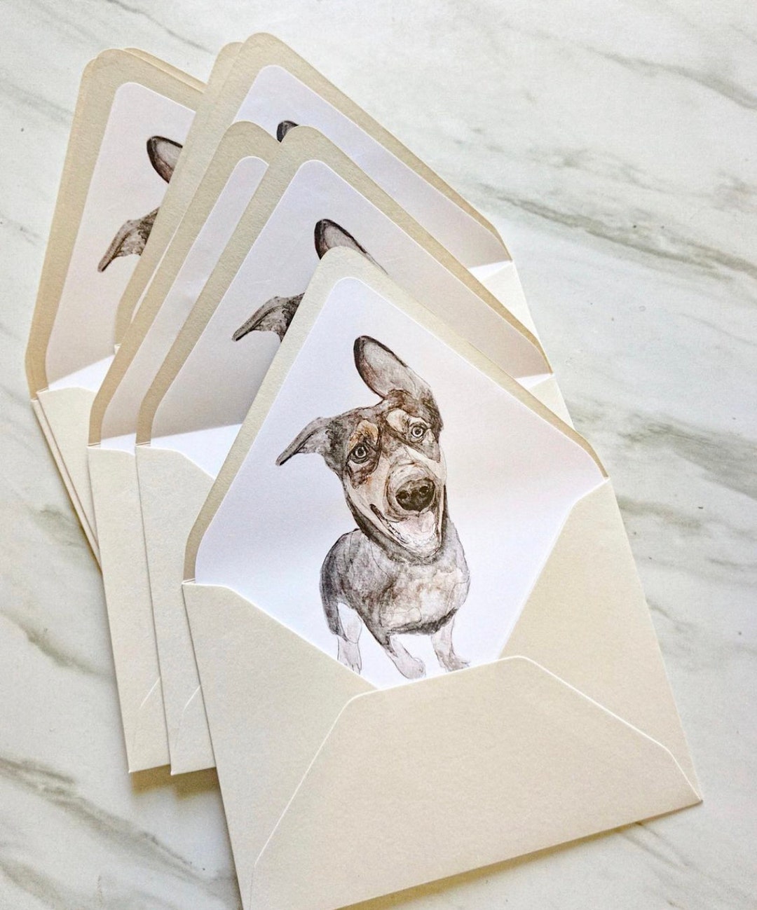 Custom Watercolor Pet Portrait Envelope Liners - A7 Invitation ...
