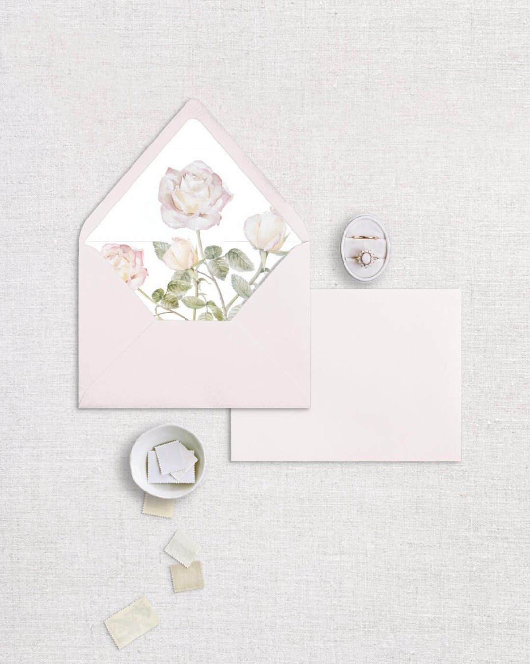 Rose Floral Envelope Liner, Set of 25 - Etsy