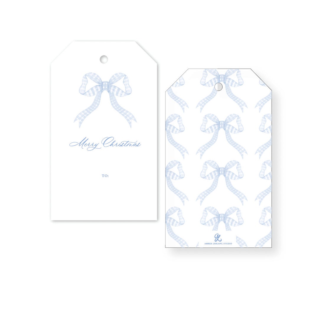 Blue Bow Merry Christmas Gift Tags, Set of 24 - Etsy