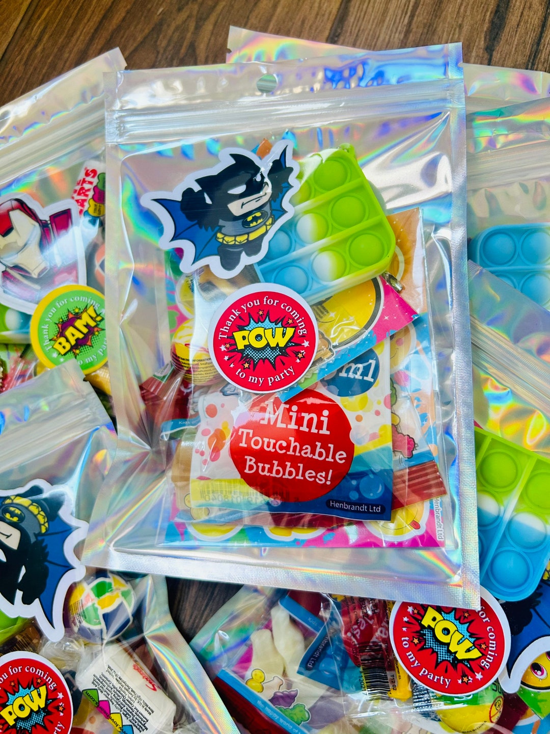 Superhero Party Favours, Pre-filled Party Bags, Fidget Toys,stickers ...
