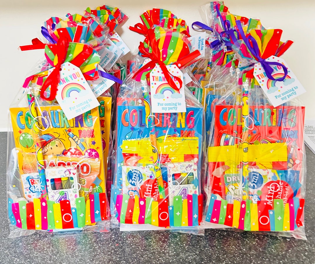 Kid's Pre Filled Rainbow Birthday Party Bags/ Younger Children's Ready ...