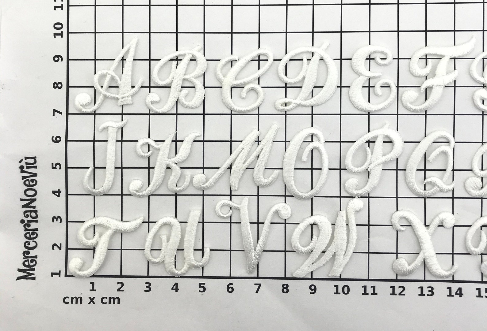 Iron on Embroidered Cursive Letters White Applique Craft | Etsy