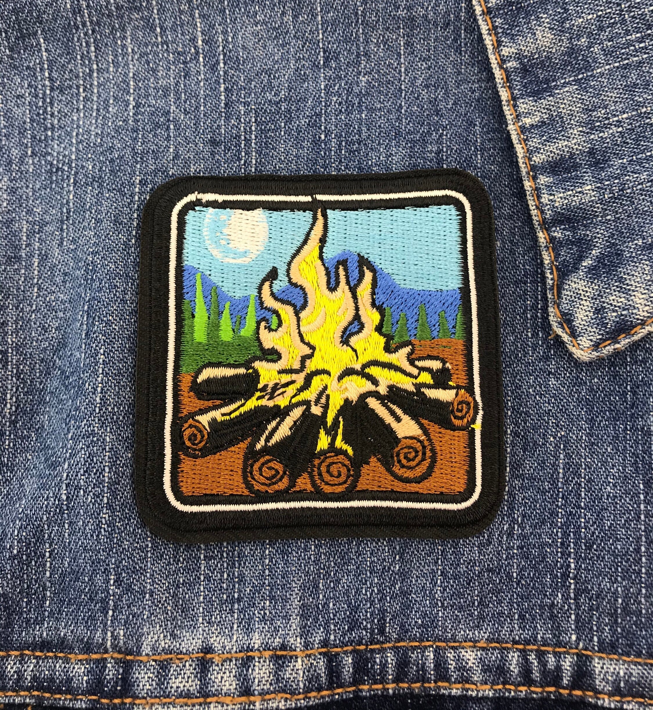 1 Iron on Patch Fire Flame Patches Embroidered Diy Camfire - Etsy