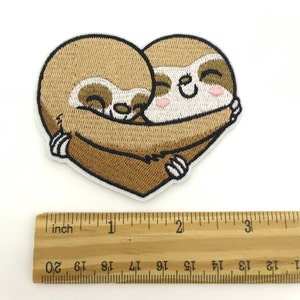 Patch Sloth With Heart ,iron on Baby Sloth Animal , Embroidered Diy ...