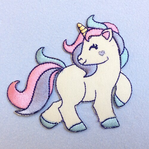 Unicorn Embroidered Patch Iron On Sew On Unicorn Face Etsy