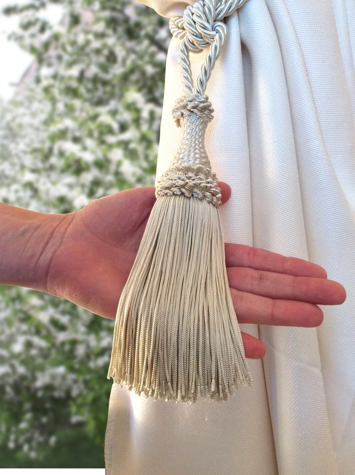 Luxury Big Cream Ivory Tie Back With Tassel. Elegant Drapery - Etsy