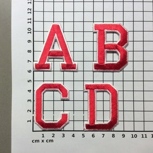 Iron on Embroidered Letters Embroidery Applique Red Letters Craft ...