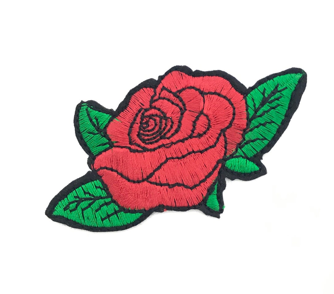 Patch Tiny Roses Red Flower Patch Applique Iron on Embroidered Style ...