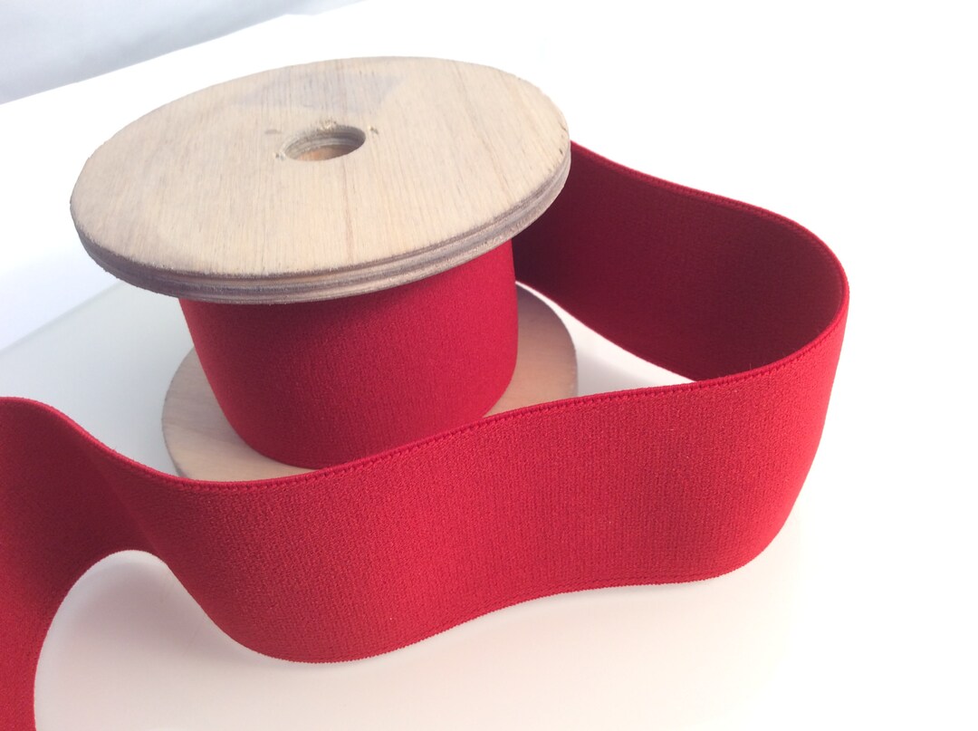 Red Soft Elastic Ribbon by the Yard Soft Elastic Trim Size 2" (5cm ...