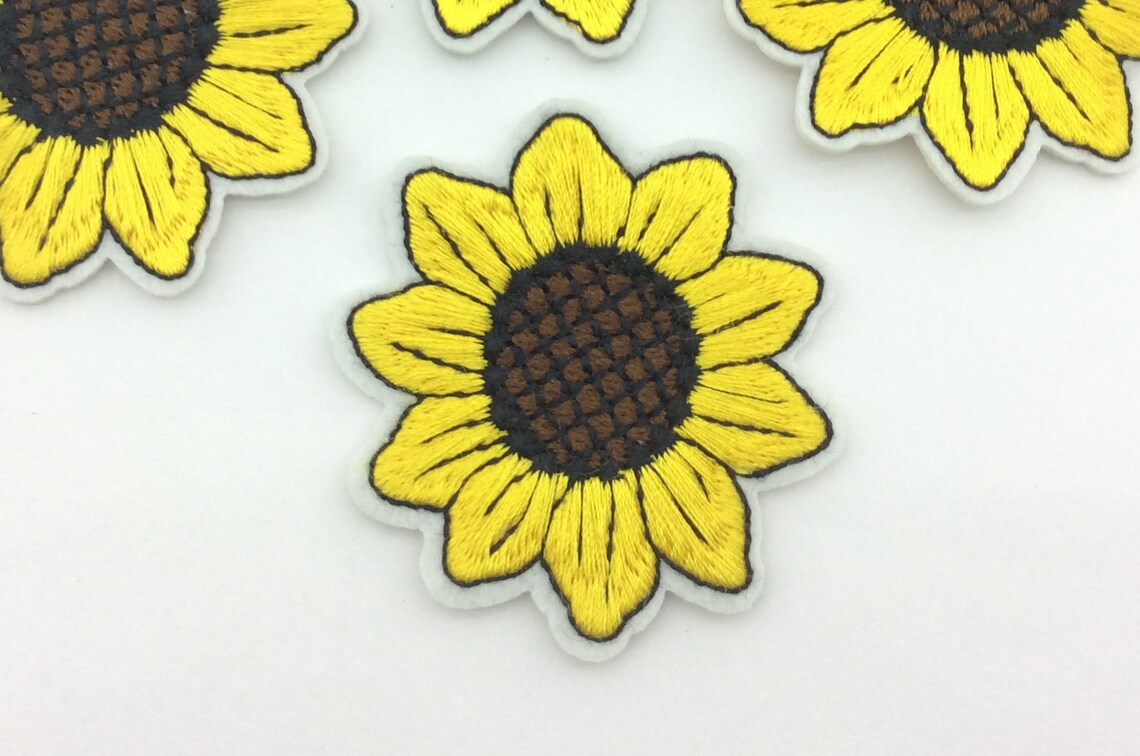 Patch Sunflowers Yellow embroidered Applique Diy Badge - Etsy
