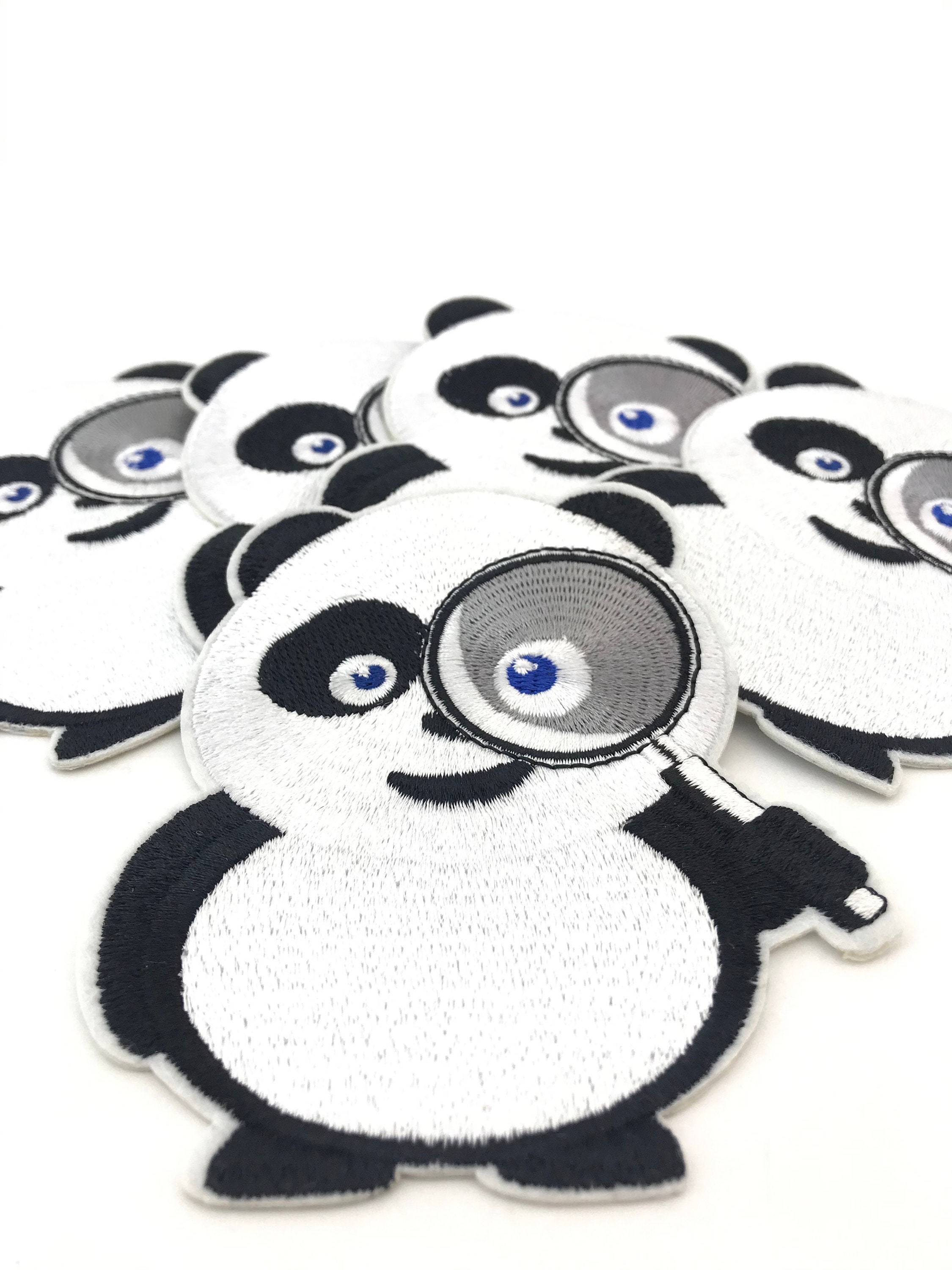 1 iron on patch large panda patches embroidered diy animal | Etsy