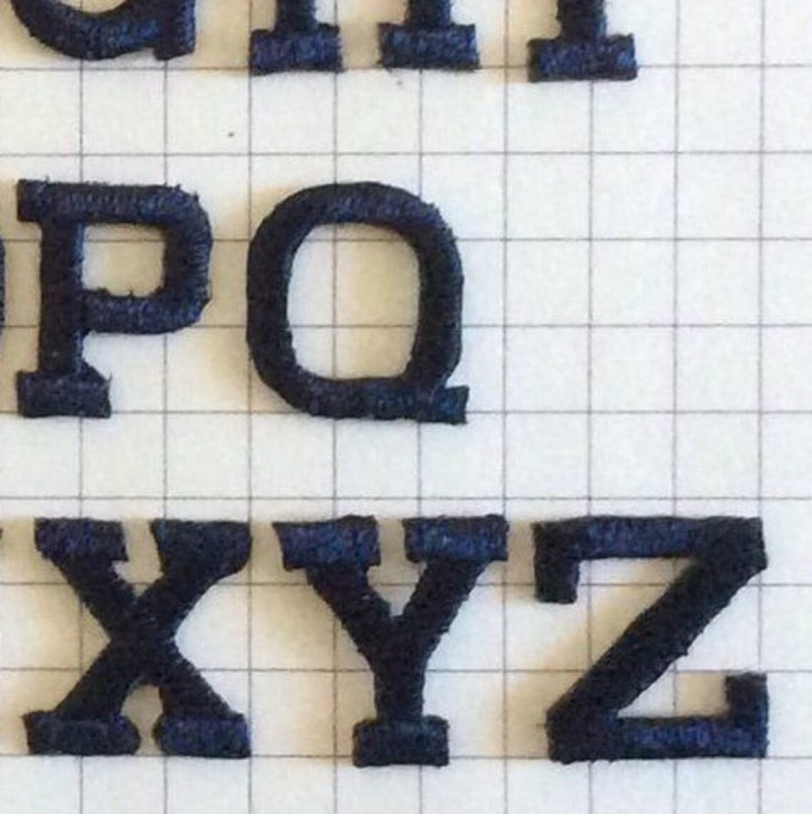 Iron on embroidered letters embroidery applique blue letters | Etsy