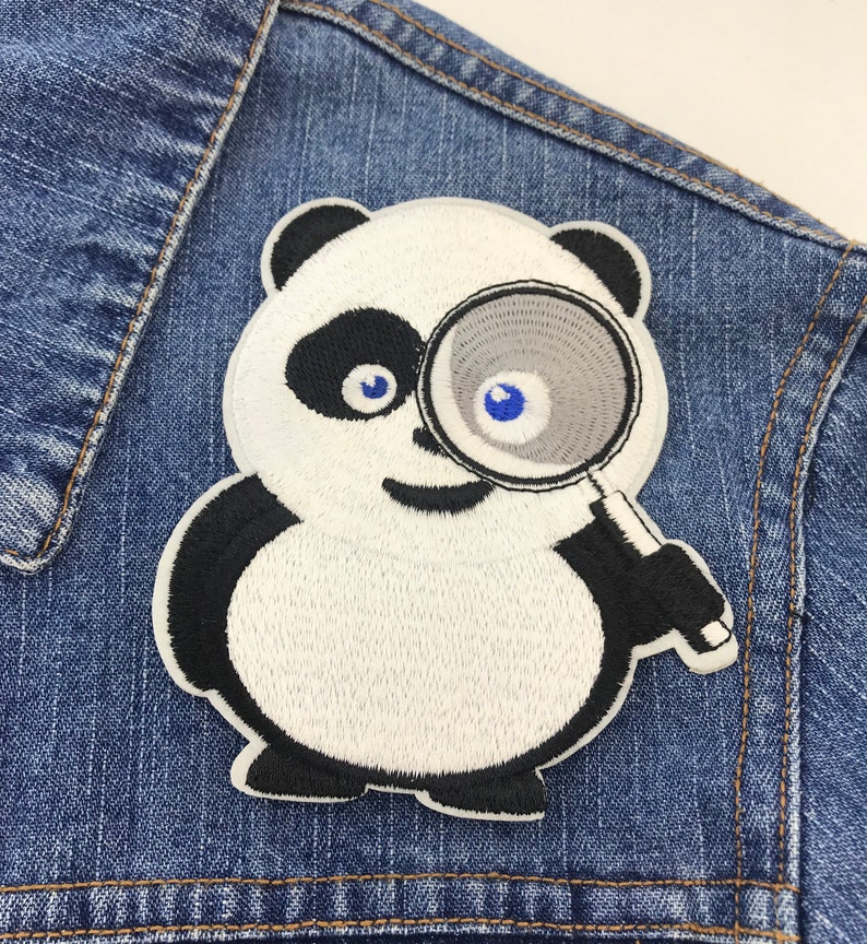 1 Iron on Patch Large Panda patches Embroidered Diy Animal - Etsy